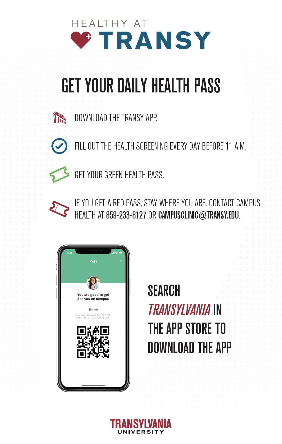 Transylvania adopts self-screening Health Pass app for campus reopening ...