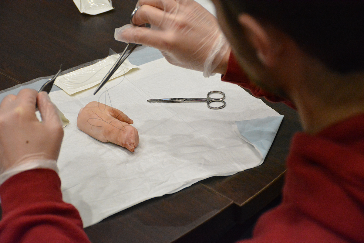 Army officers teach Transylvania pre-health students suturing skills ...