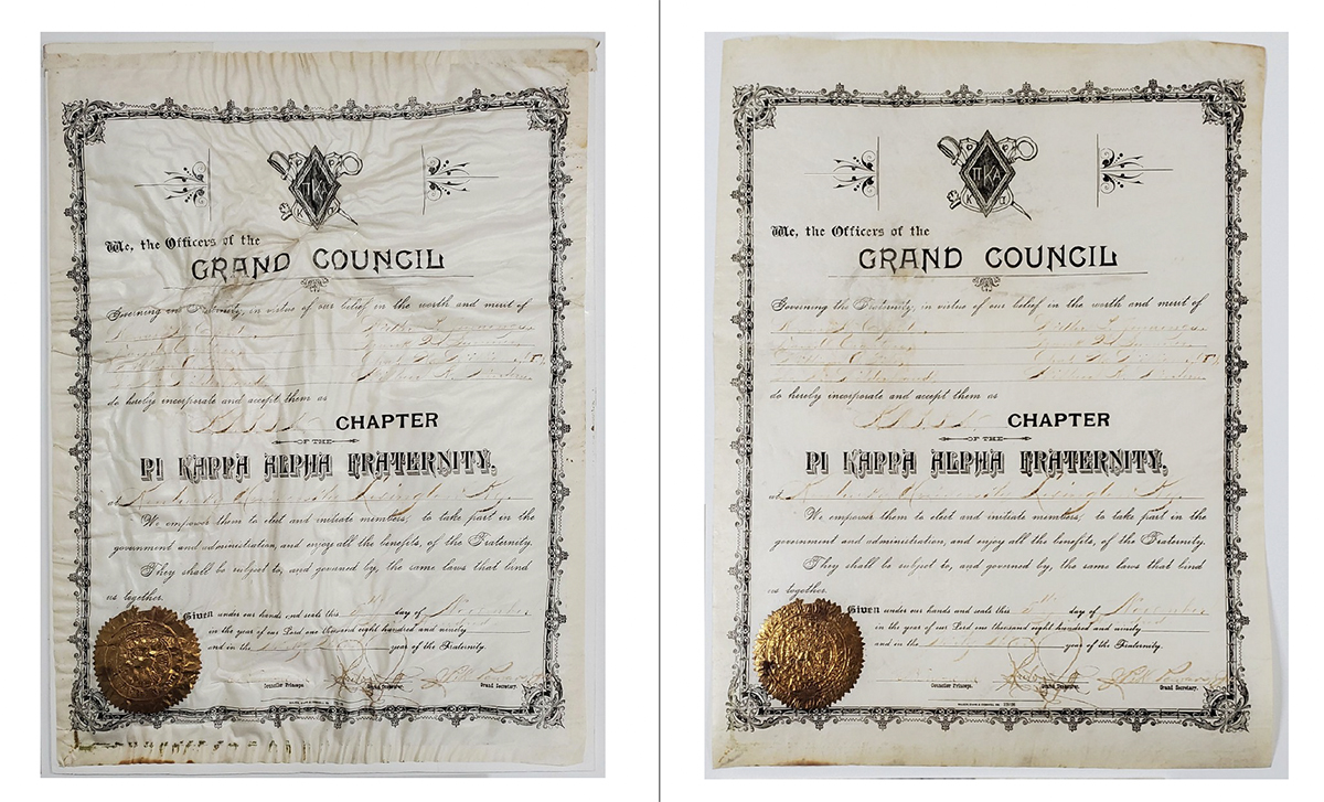 Transylvania alumni restore Pi Kappa Alpha charter from 1900 ...